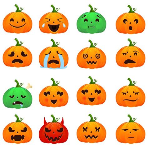 Premium Vector Halloween Pumpkins Set