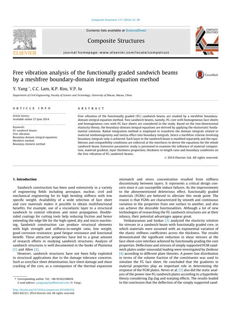 Pdf Free Vibration Analysis Of The Functionally Graded Sandwich Beams