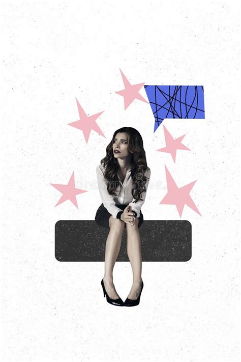 Image Collage Picture Of Sad Disappointed Dreamy Woman Think Ponder