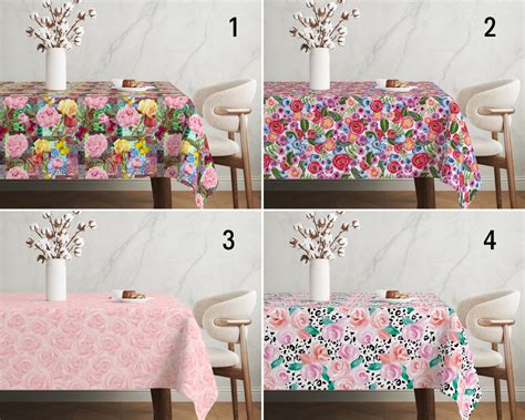Pink Rose Design Tablecloth Pink Peonies Tablecloth Summer And Spring