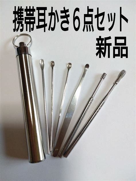 ステンレス 耳かき 5種類 6本セット ケース付き 携帯 スクリュー 綿棒 By メルカリ