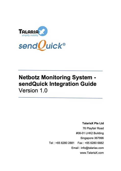 Netbotz Integration With Sendquick To Send Sms Alerts