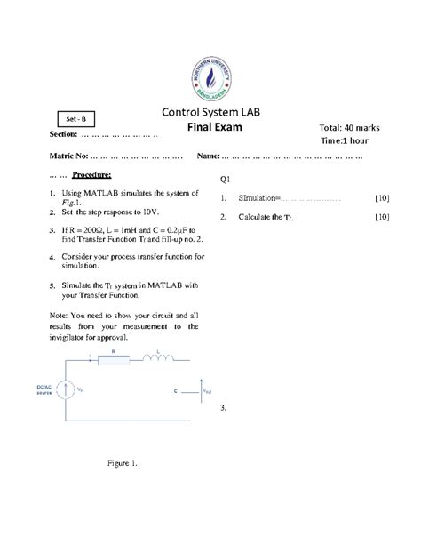 Set B 1 Lab Questions Section