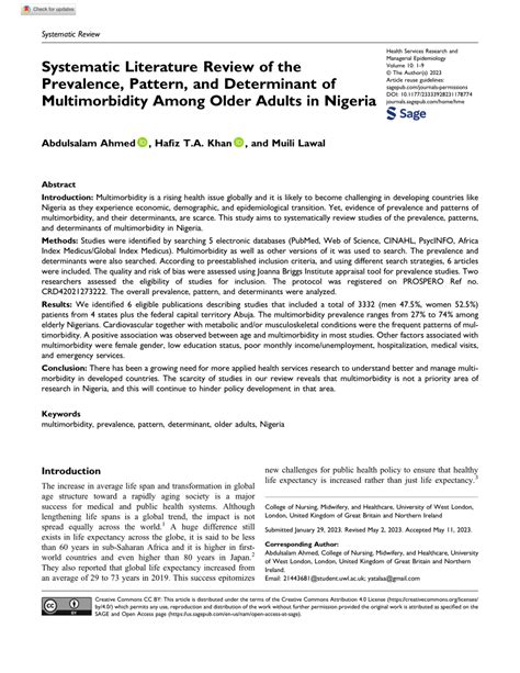 PDF Systematic Literature Review Of The Prevalence Pattern And