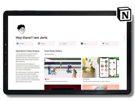 Data Analyst Portfolio In Notion Data Analyst Portfolio Template