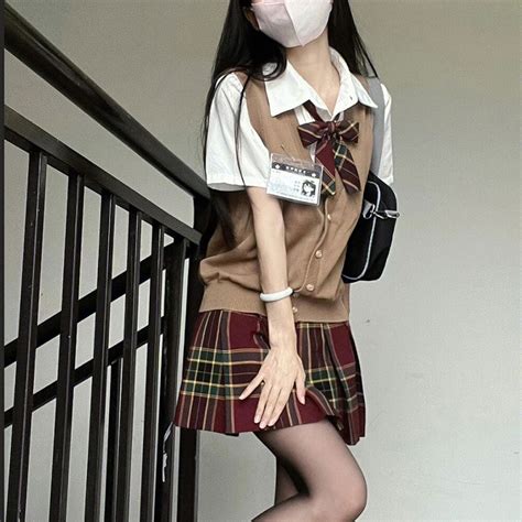 jk制服裙山楂树格裙套装原创秋冬季紘爱学院风纪州茶针织开衫马甲 淘宝网