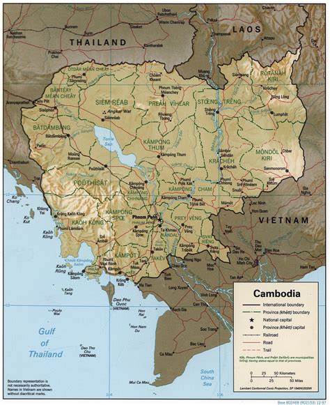 Carte Du Cambodge Avec Les Routes Et Les Distances