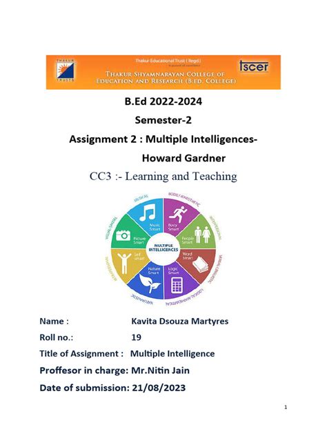 Multiple Intelligence Pdf Intelligence Mental Processes
