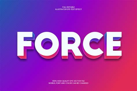 Premium Vector Force Text Effect