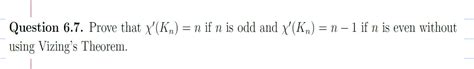 solved question 6 7 prove that x kn n if n is odd and