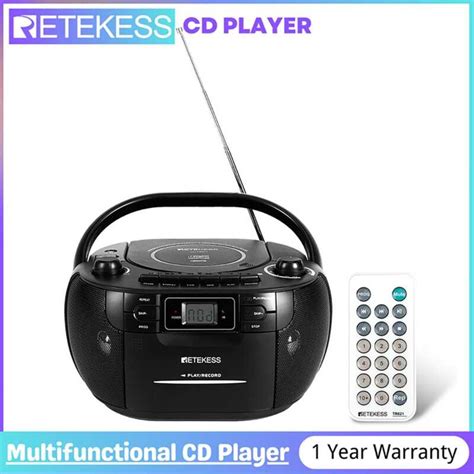 Tr621 Retekess Cd And Cassette Player Combo Portable Boombox Am Fm