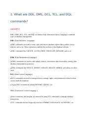 Understanding SQL Commands: DDL, DML, DCL, TCL, and DQL | Course Hero