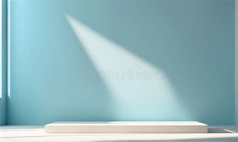 A Light Backdrop With Podium For Product Presentations Stock