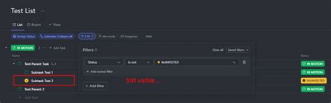 how to hide done tagged subtasks if partent task is not still tagged as