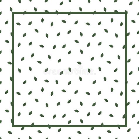 Square Frame With Green Leaves Eamless Pattern Stock Illustration