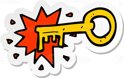 Sticker Of A Cartoon Old Key 45195957 Png