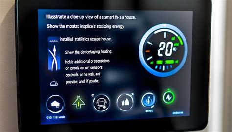 Smart Home Thermostat Interface With Energy Consumption Display Premium Ai Generated Image