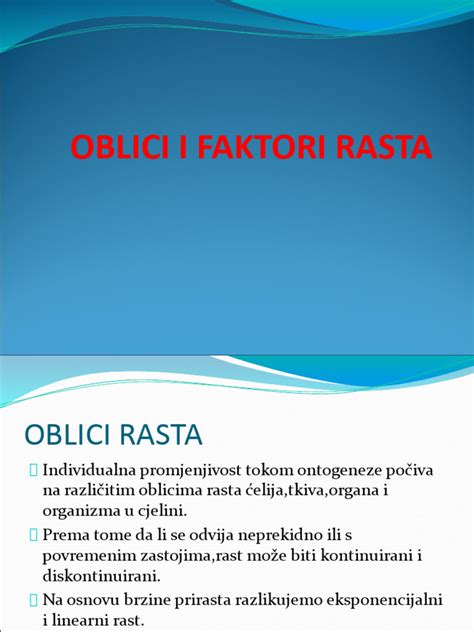 Oblici I Faktori Rasta Pdf