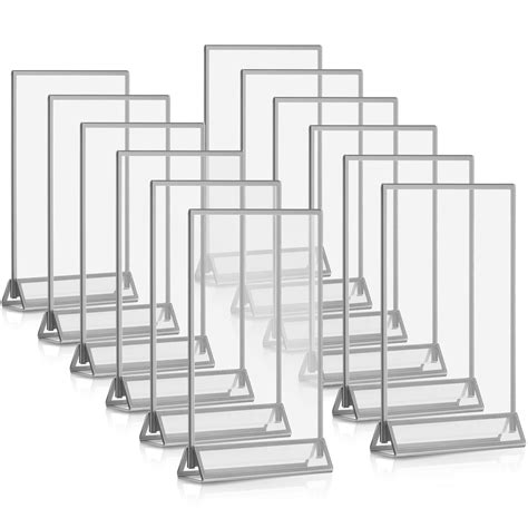 Buy 12 Pieces Clear Acrylic Table Sign Holders Double Sided Frame Table