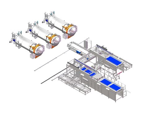Automatic Loading Unloading Cage System Packaging Line Retort Basket