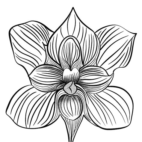 Bloem Kleurplaat Hand Getekend Botanische Illustratie Met Zeer Fijne
