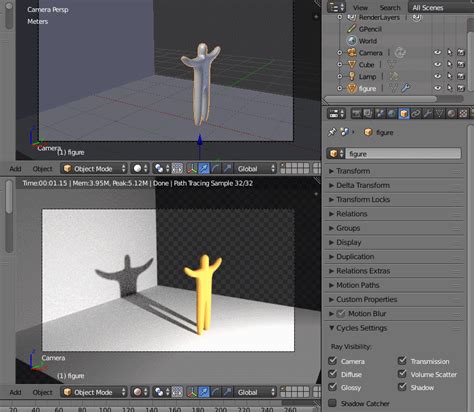 Rendering How To Render The Shadow Of An Invisible Object Blender Stack Exchange