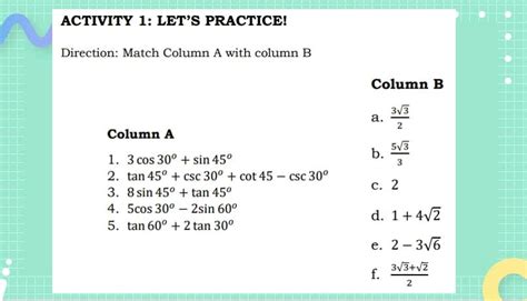 Activity Lets Practice Direction Match Studyx
