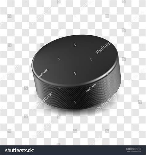 Realistic Black Rubber Hockey Puck Isolated Stock Vector Royalty Free