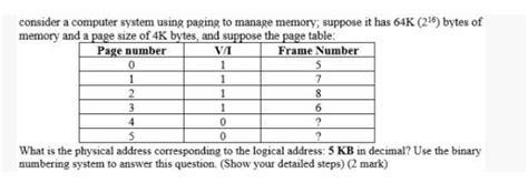 solved consider a computer system using paging to manage