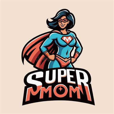Super Mom Supermom Logo Mother Day Concept Stock Vector