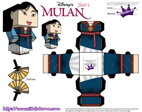 Cubeecraft Of Mulan In Her Saving China Dress Pt2 Mulan Paper Toys