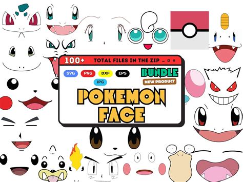 Pokemon Face Svg Bundle Layered Snorlax Space Illustration Vector