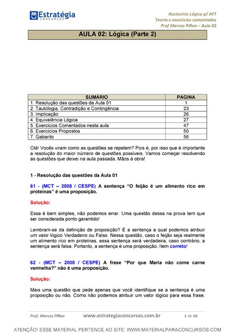 Aula Raciocínio Lógico Concursos