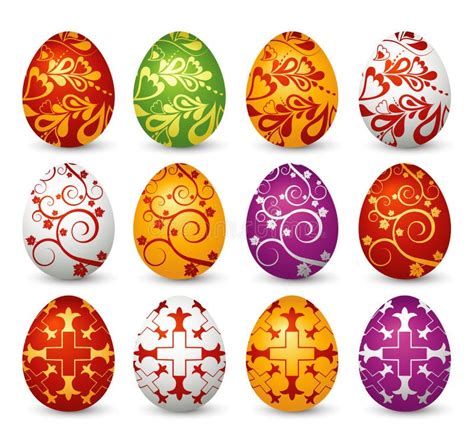Douze Oeufs De Pâques Vecteur Illustration de Vecteur Illustration