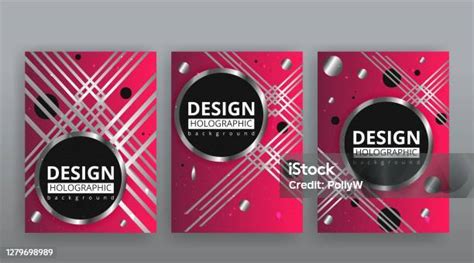 추상 페이지 템플릿 세트 복고풍 웨이브 크리에이티브 힙스터 실버 메탈릭 테크 백그론드 세련된 기하학적 창조적 인 미래 표지 가리기에 대한 스톡 벡터 아트 및 기타 이미지
