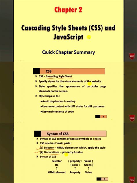 Creating Styles Sheet And Java Script Ch2 Pdf