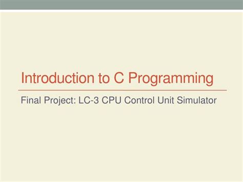 Ppt Introduction To C Programming Powerpoint Presentation Free