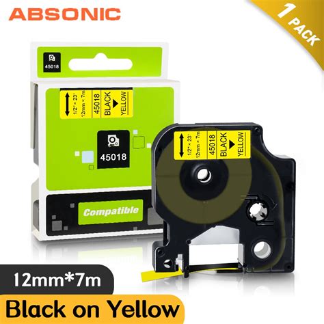 Absonic 45018 Zwart Op Geel Label Tape Vervanging Grandado