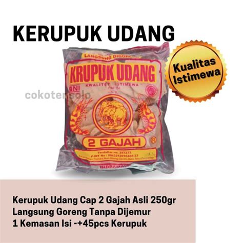 Jual Termurah KRUPUK UDANG CAP 2 GAJAH KERUPUK UDANG ASLI KRUPUK HAJATAN KATERING UKURAN
