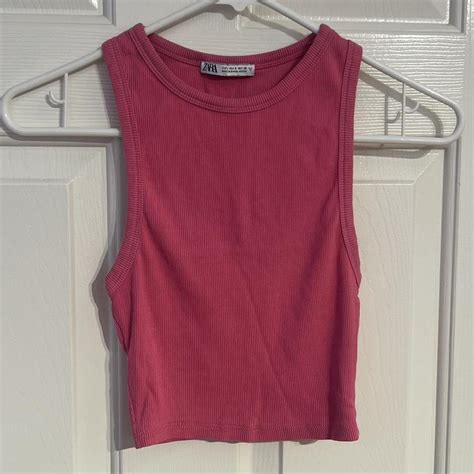 Zara Ribbed Tank Top Size 4 Depop