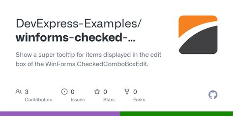 GitHub DevExpress Examples Winforms Checked Combobox Show Tooltips For Selected Items Show A