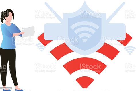 The Girl Is Using Wifi Stock Illustration Download Image Now Accessibility Broadcasting