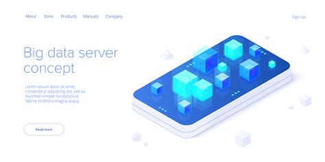 등등 벡터 일러스트레이션의 빅 데이터 기술 정보 저장 및 분석 시스템 디지털 기술 웹 사이트 방문 페이지 템플릿 0명에 대한 스톡 벡터 아트 및 기타 이미지 Istock