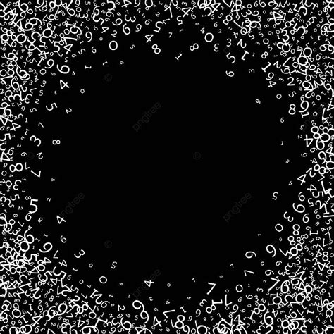 Futuristic Digital Illustration With Falling Binary Digits White Messy Black Effect Vector