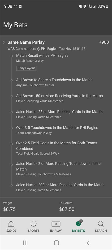 Mnf Same Game Parlay 900 Rnflbets