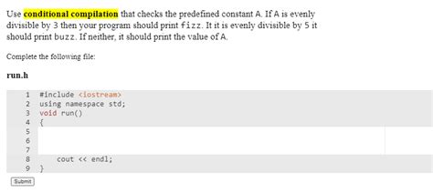 Solved Use Conditional Compilation That Checks The Chegg