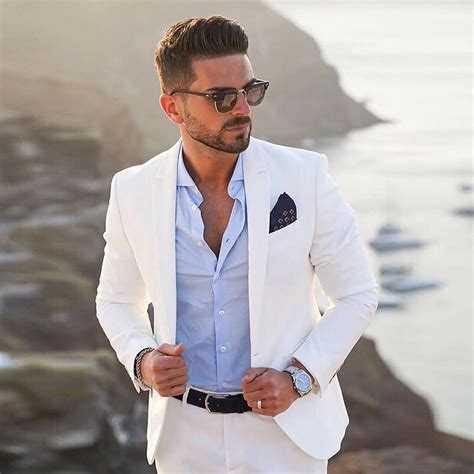 White Men Suits Business Casual Wedding Suits For Men Best Man Blazer