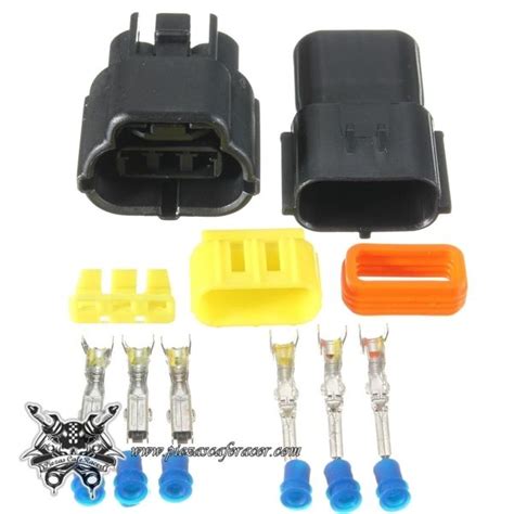 Conector Impermeable Completo 3 Pines Cableado Coche Moto Envío