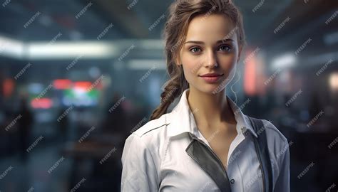 Premium Ai Image Happy Smiling Female Engineer Cute Young People Construction Slavic Appearance