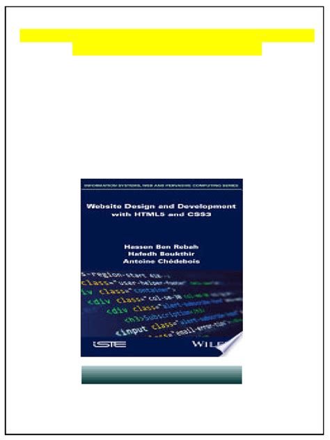 Website Design And Development With Html5 And Css3 Hassen Ben Rebah Available Instanly Pdf